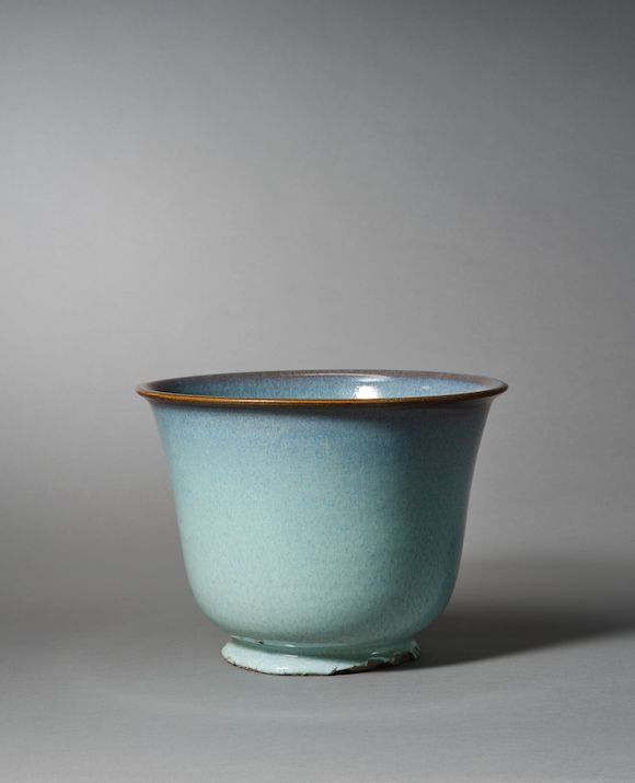 Bonhams : A LARGE JUN BLUE-GLAZED JARDINIERE Ming Dynasty