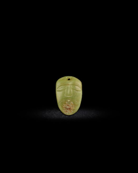 Bonhams : A JADE 'HUMANOID MASK' ORNAMENT Neolithic Period, Hongshan ...