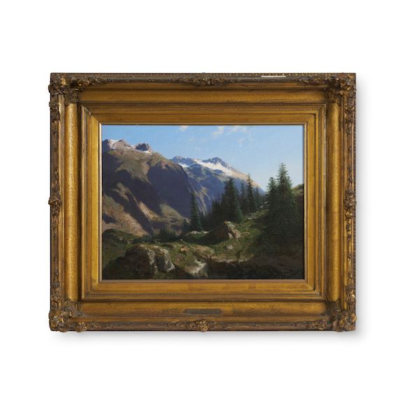 Bonhams : Charles Eduard Calame (Swiss, 1815-1852) View in the Alps ...